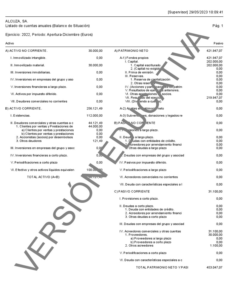 Cuentas Anuales (Balance de Situación) Modelo Simple | PDF | Deuda ... Cuentas Anuales (Balance de Situación) Modelo Simple | PDF | Deuda ...