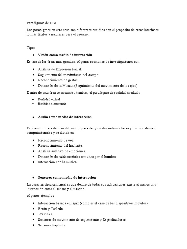 Paradigmas de HCI | PDF