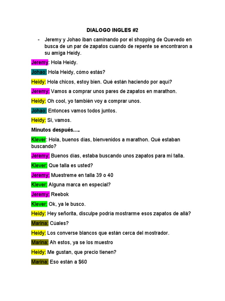 Dialogo Ingles | PDF