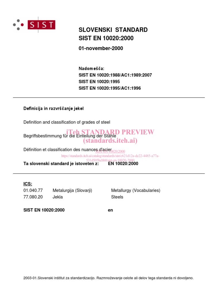 Sist en 10020 2000 | PDF