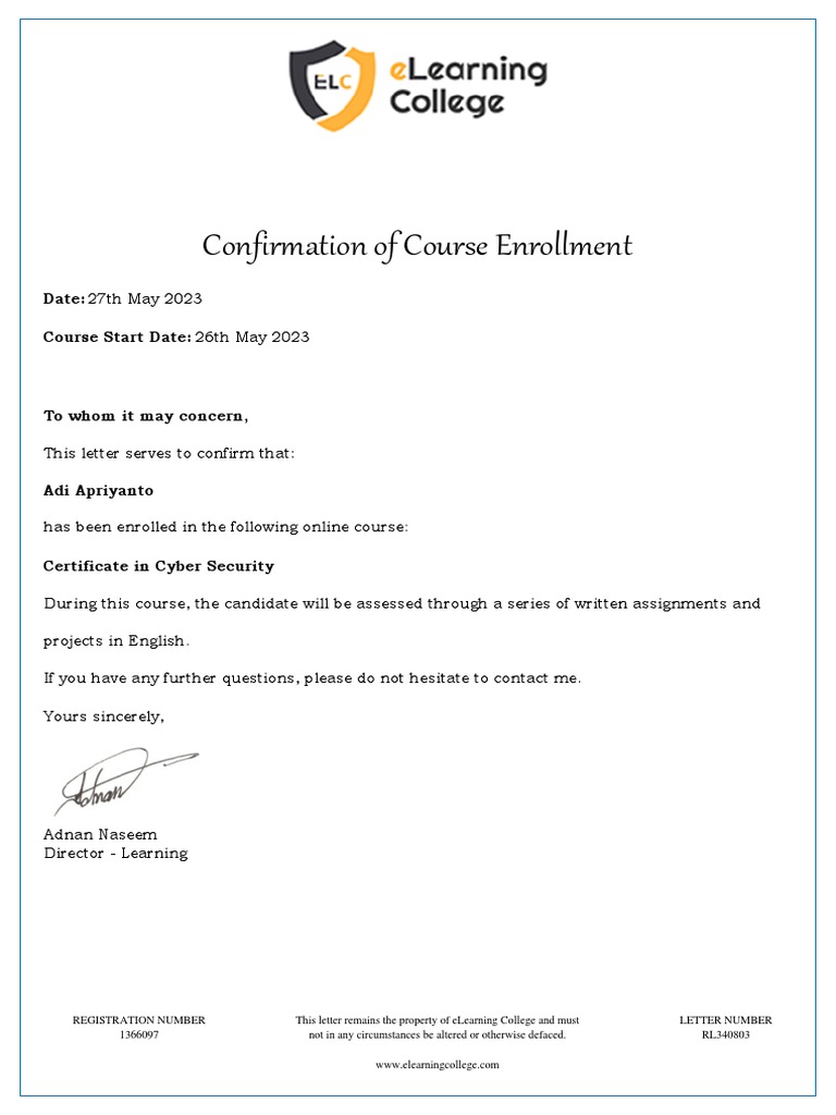 Certificate - eLearning College | PDF
