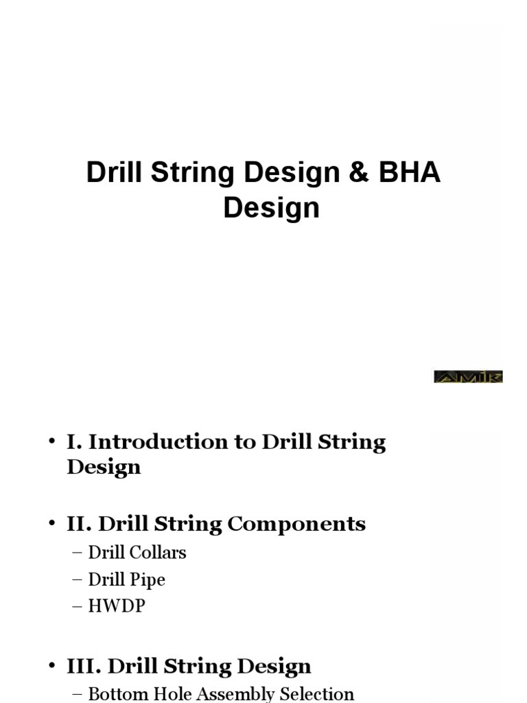 BHA Design and Drill Pipe Selection | PDF | Deformation (Engineering ...