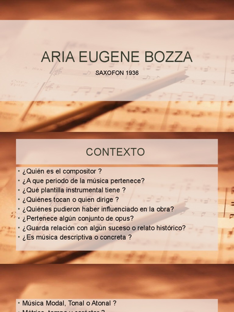 Análisis de Aria de Eugene Bozza | PDF