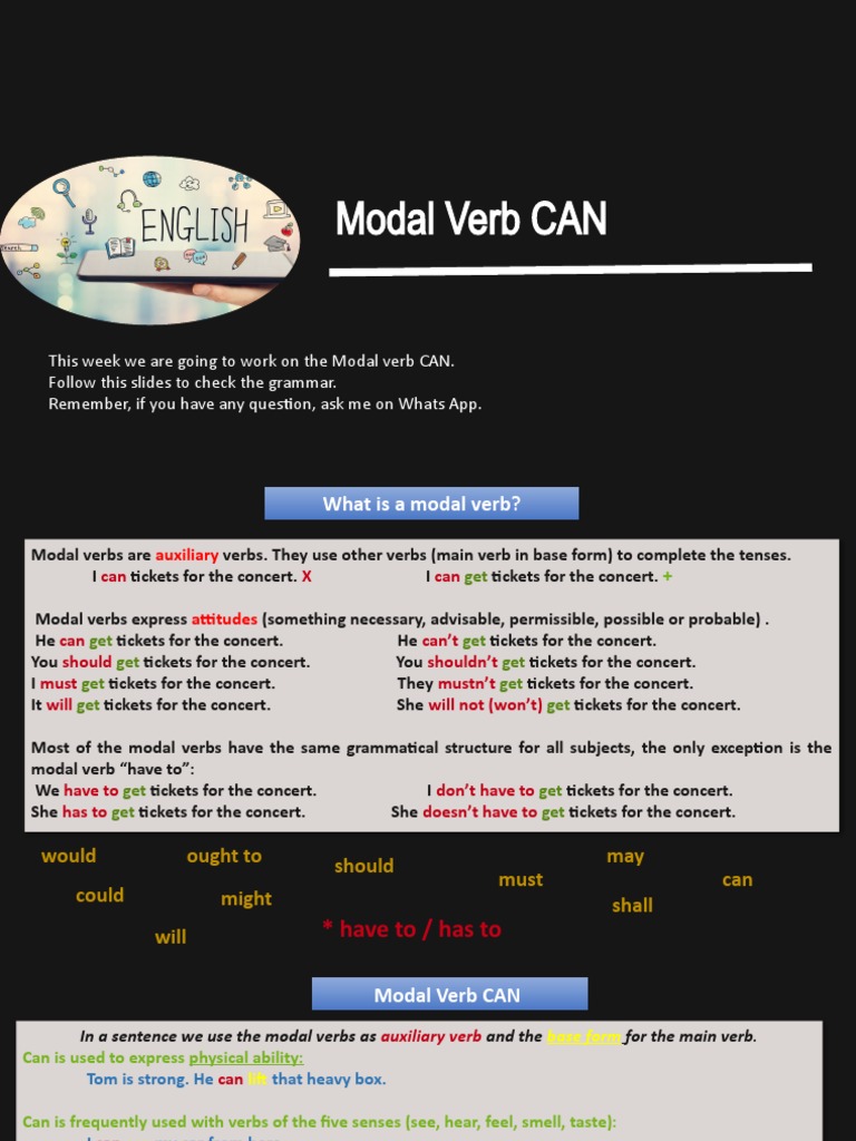 Modal Verb CAN | PDF | Verb | Morphology