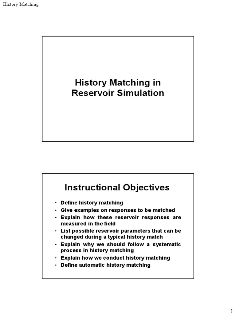 Reservoir Simulation History Matching | PDF