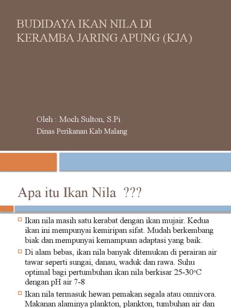 Budidaya Ikan Nila Di KJA | PDF | Sains & Matematika