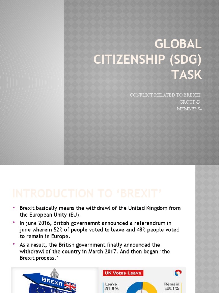 Global Citizenship (SDG) Task | PDF