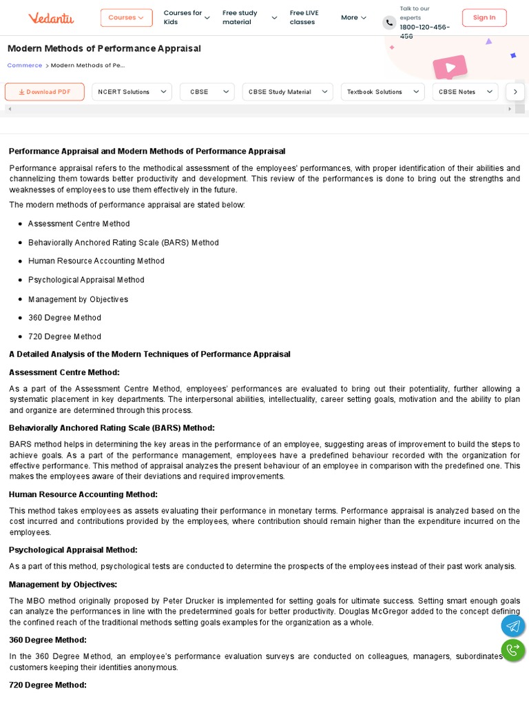 Modern Methods of Performance Appraisal | PDF | Performance Appraisal ...