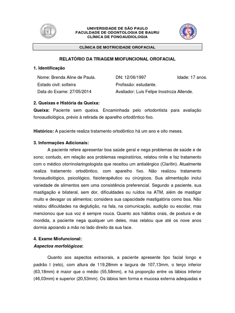 Relatorio de Triagem Brenda Aline de Paula N77590 | PDF