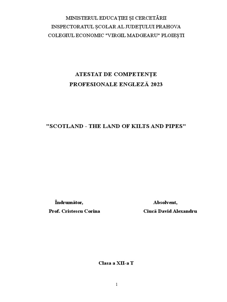 1.ATESTAT Compente Profesionale Limba Engleza 2023 - Ciuca David ...