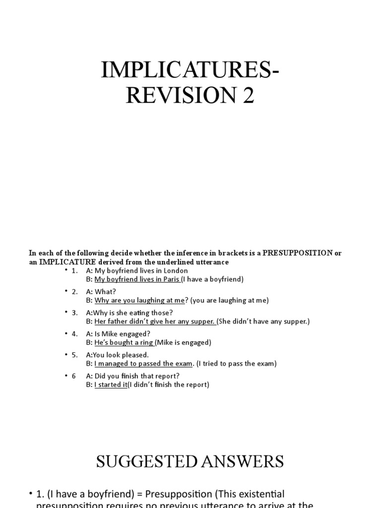 Implicatures Revision 2 | PDF