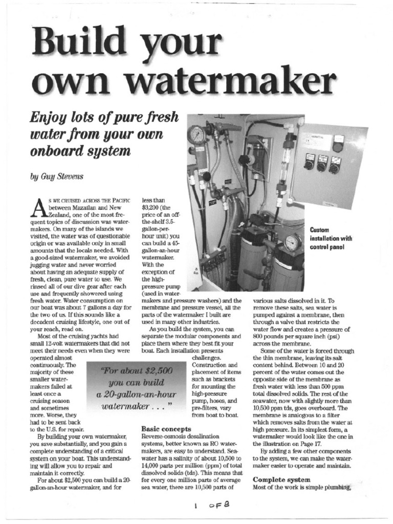 Build Your Own Watermaker, Guy Stevens | PDF