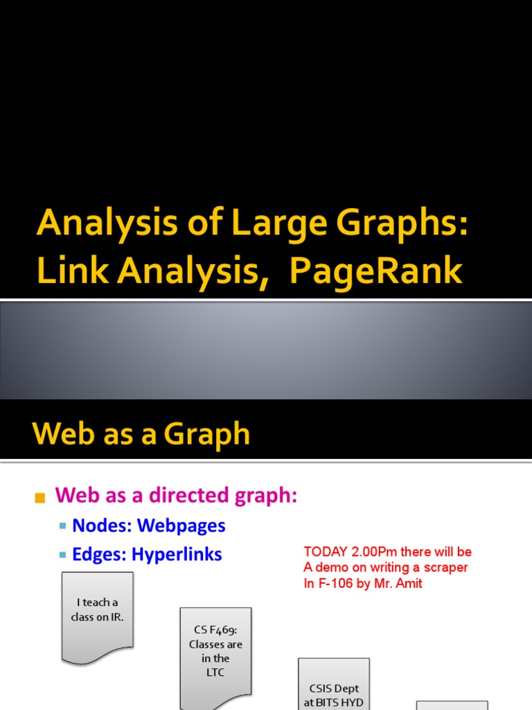 CSF-469-L11-13 (Link Analysis Page Rank) | PDF | Algorithms | Theoretical Computer Science