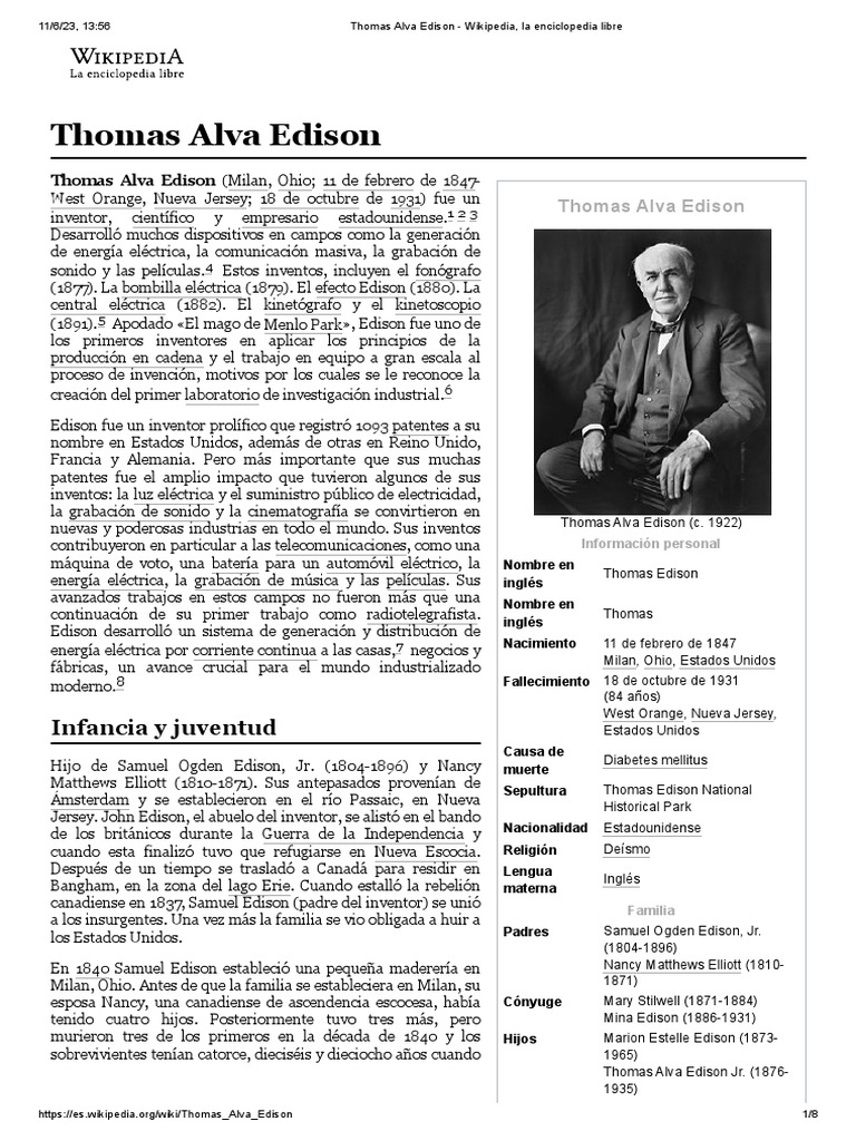 Thomas Alva Edison | PDF