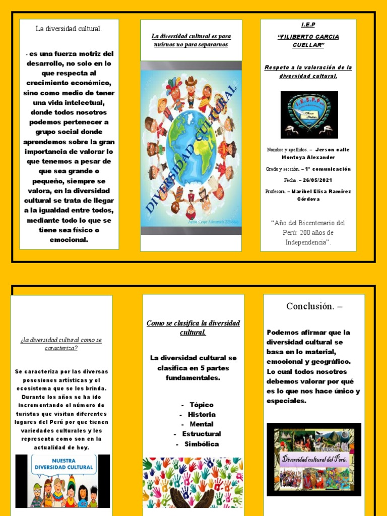 Diversidad Cultural Triptico | PDF