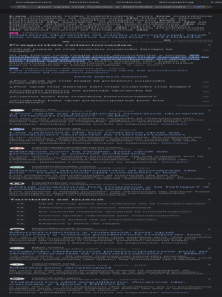 Por Que Me Mareo y Tiemblo Cuando Ando en Mis Dias - Buscar Con Google | PDF | Menstruación ...