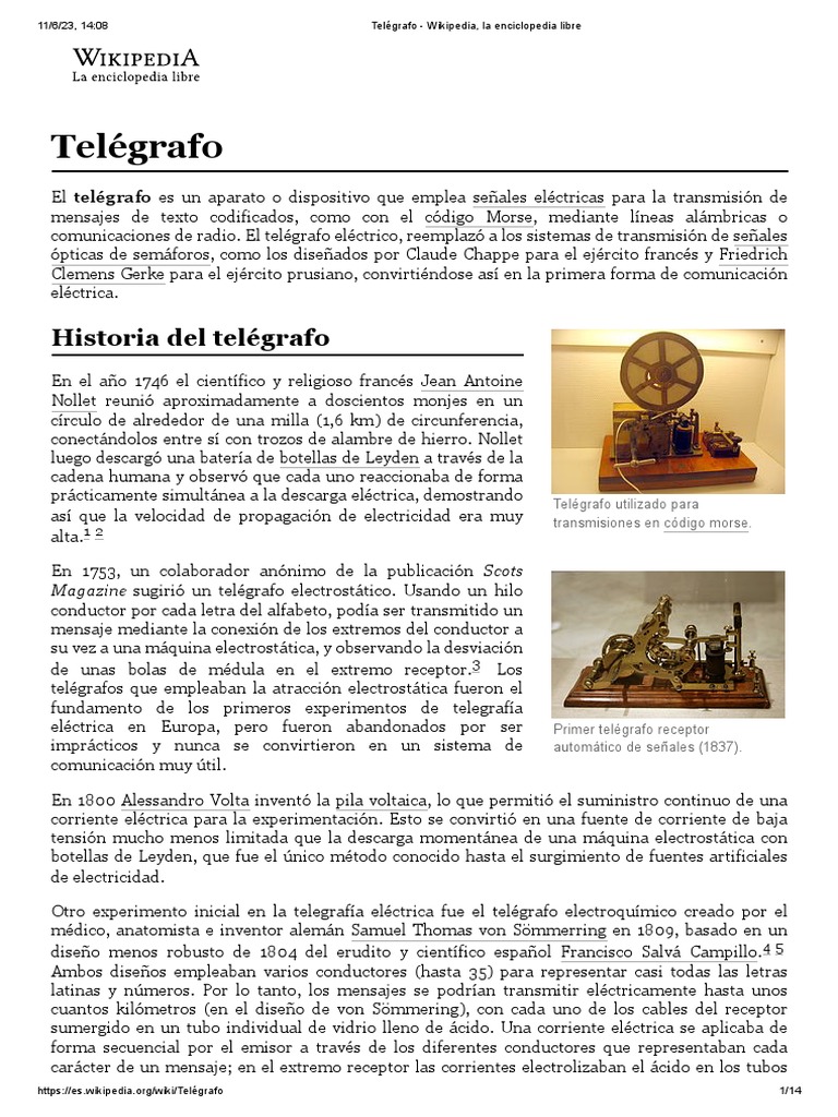 Telégrafo | PDF | Ingenieria Eléctrica | Electricidad