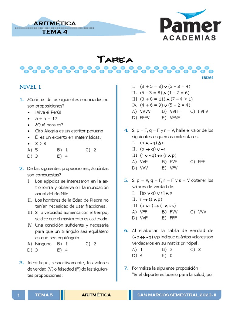 A - Sem 5 - Lógica Proposicional | PDF | Proposición | Contradicción