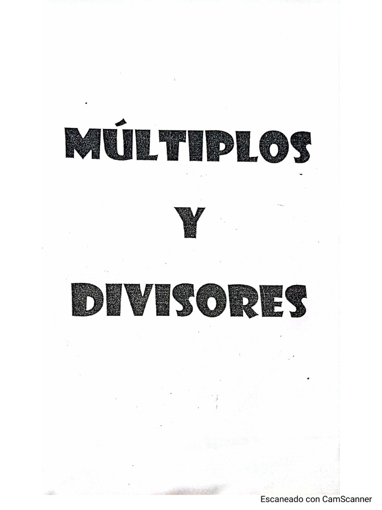 Múltiplos y Divisores | PDF