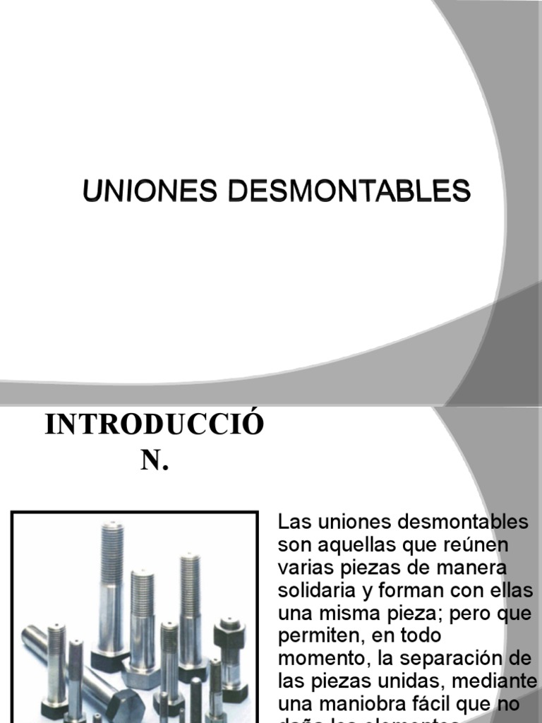 4 UNIONES DESMONTABLES. Manf.2 | PDF | Tornillo | Perforar