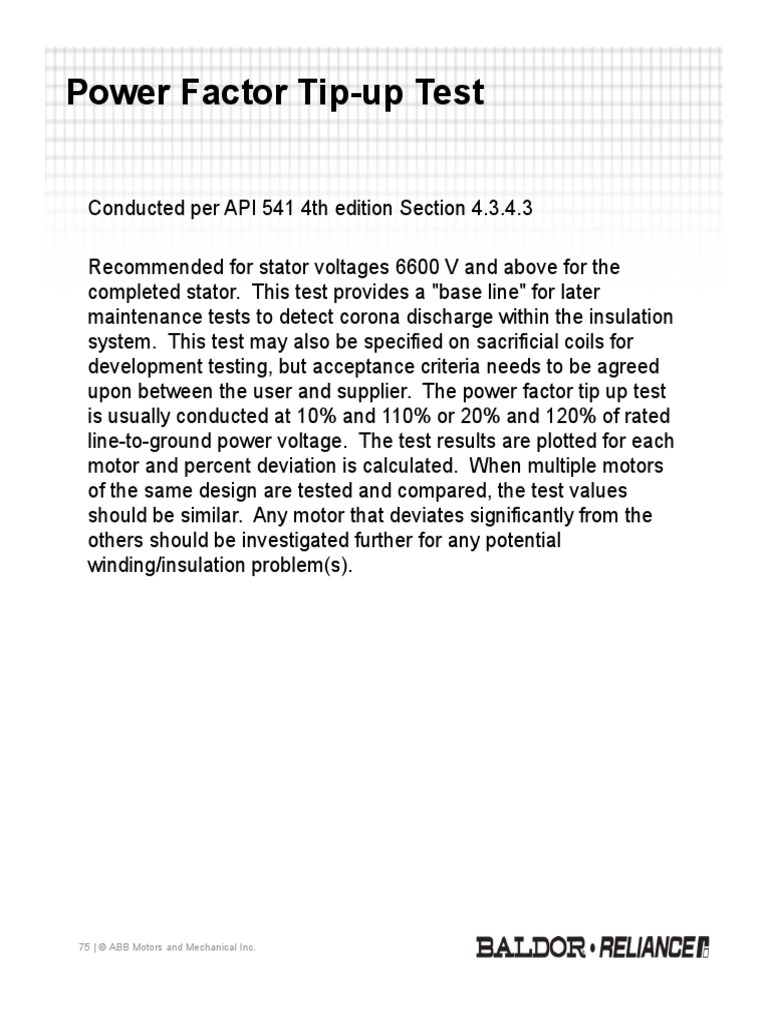 LAC Power Factor Tip Up Test Help | PDF