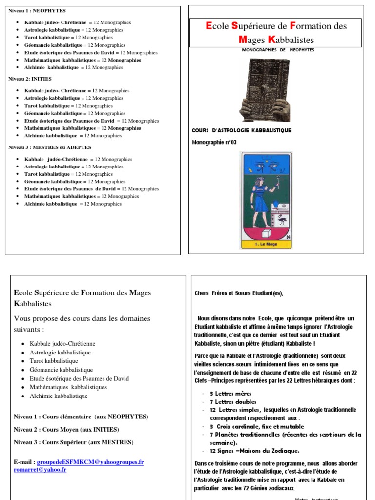 Cours d'Astrologie Kabbalistique | PDF | Religion et spiritualité