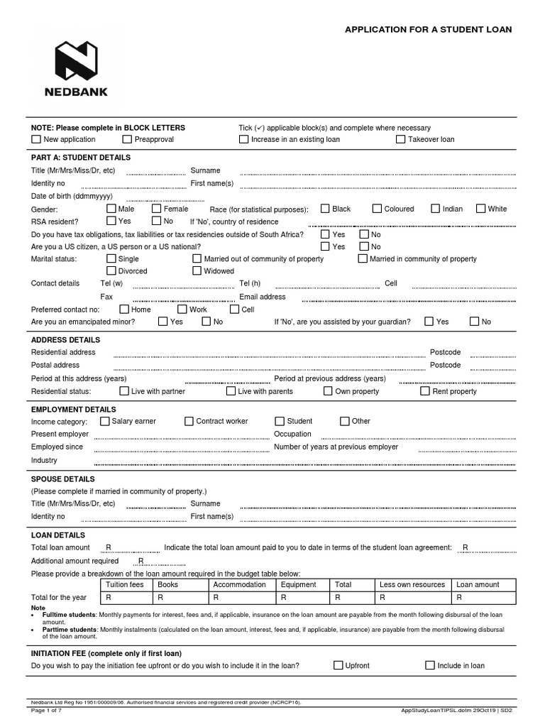 New Student Loan Application Form Oct 2019 | PDF | Insurance | Credit