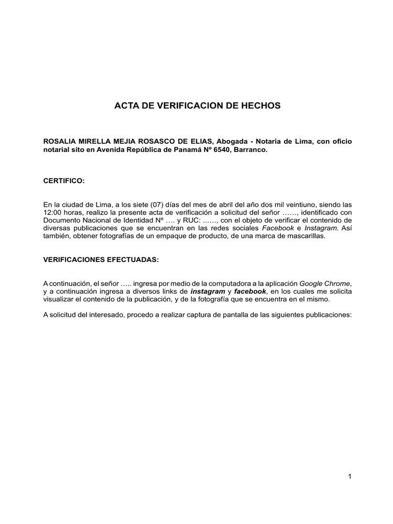 Acta Modelo 1 - Compressed | PDF | Facebook