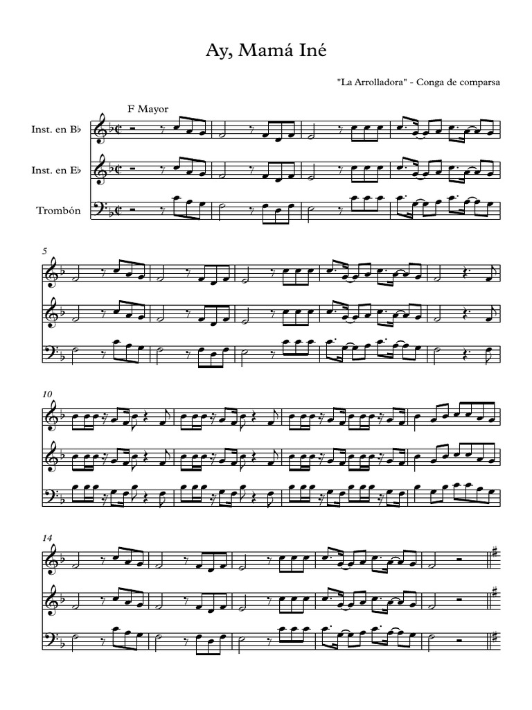 Ay Mama Ines (Pruebas) - Score and Parts | PDF | Échecs