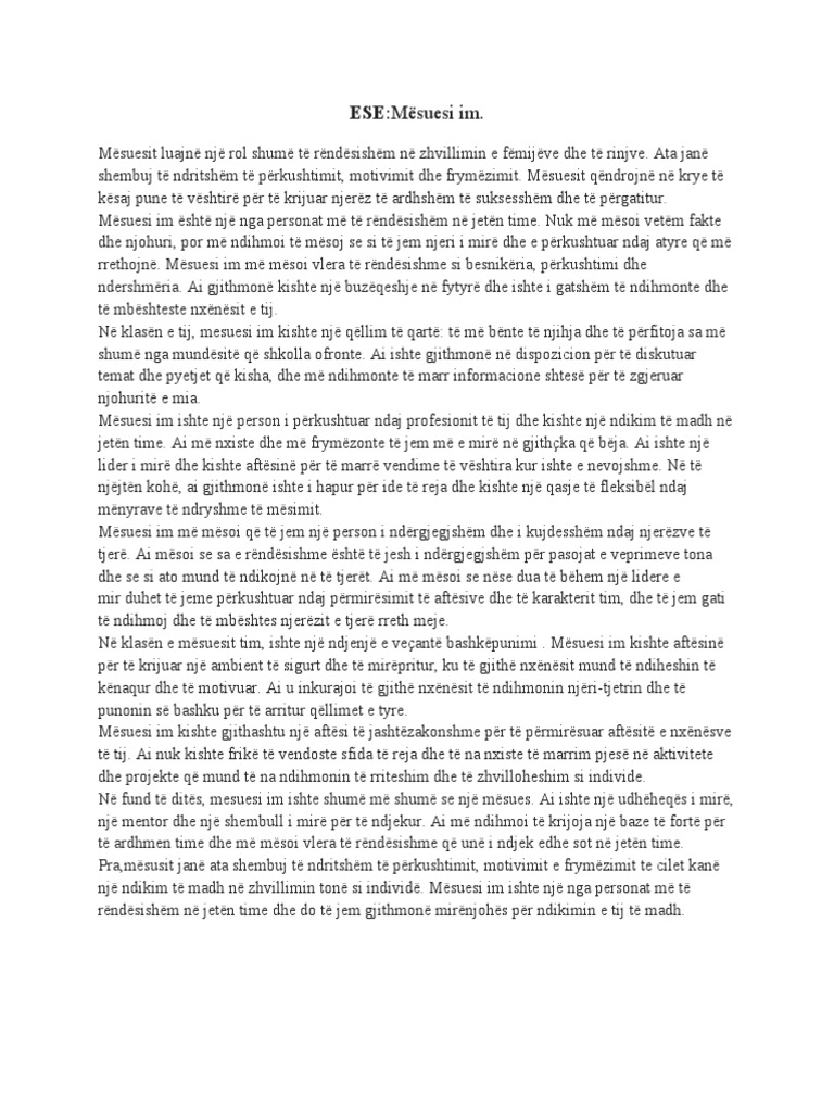 Mesuesi Im Ese | PDF