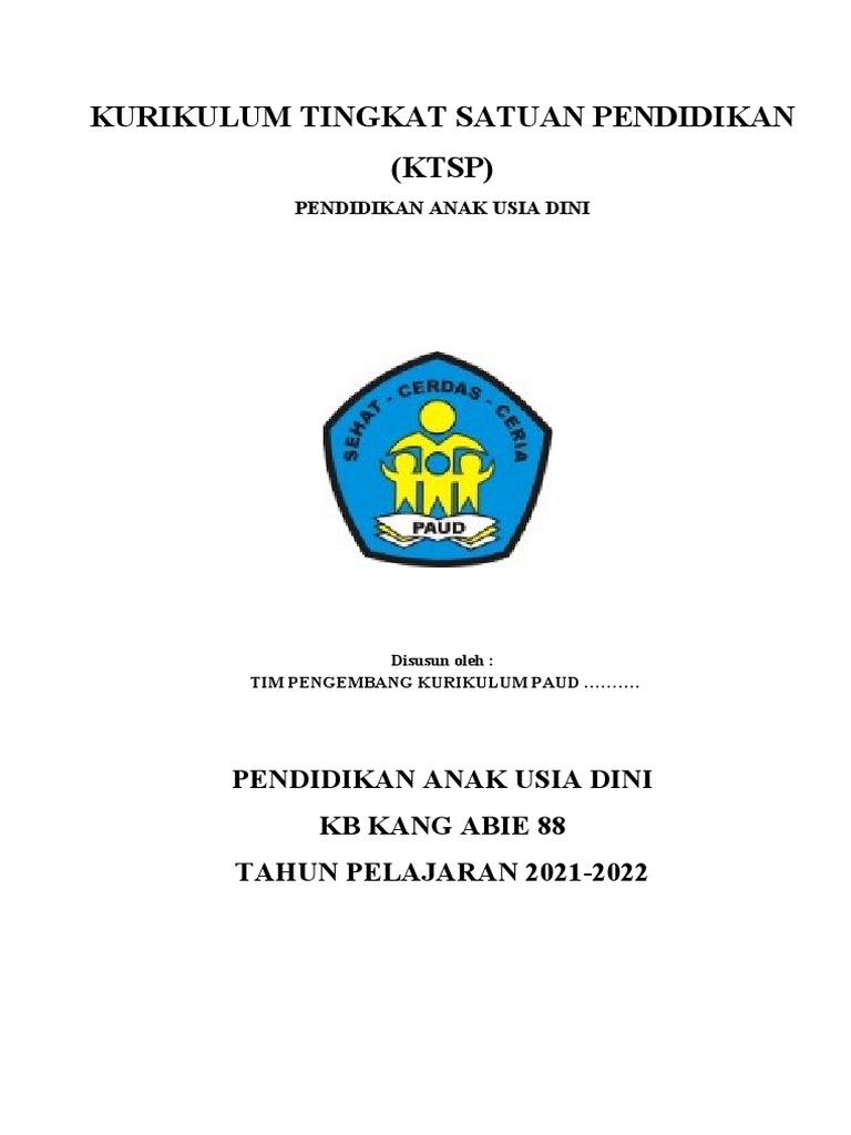 KTSP PAUD Kang Abie 88 2021-2022 | PDF | Karier & Perkembangan