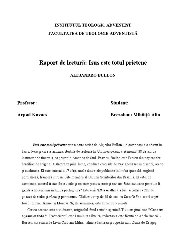 Recenzie Isus Este Totul Prietene | PDF