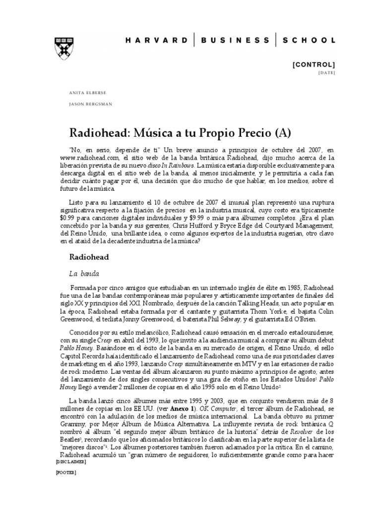 S11.s2 - Caso Radiohead | PDF | Yo sintoniza | Medios de comunicación en masa