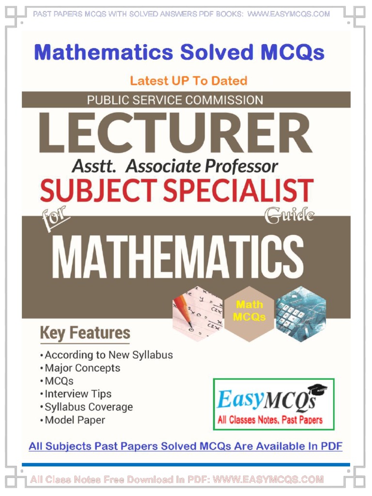 Mathematics MCQs | PDF