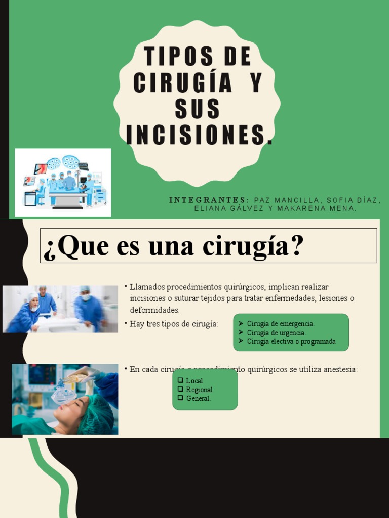 Tipos de Cirugía y Sus Incisiones | PDF