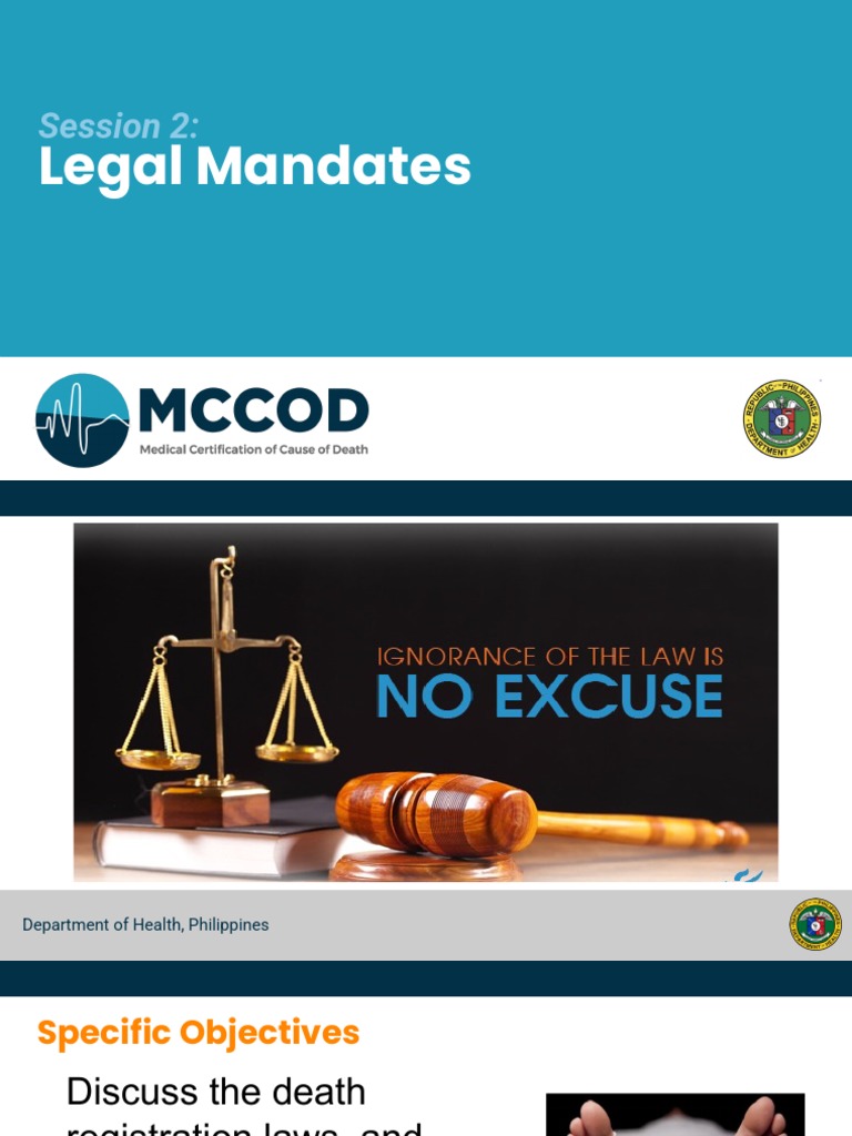 Ses 02 Legal Mandates | PDF | Death | Clinical Medicine