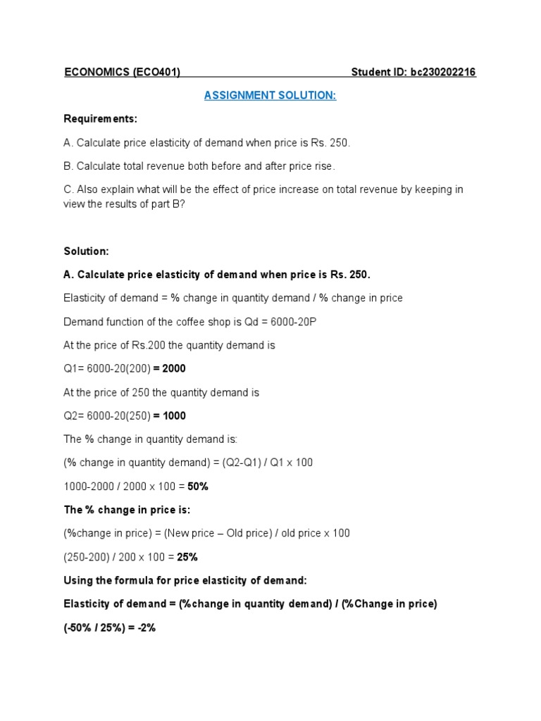 2 - ECO401 Solution File - Assignment 1 | PDF
