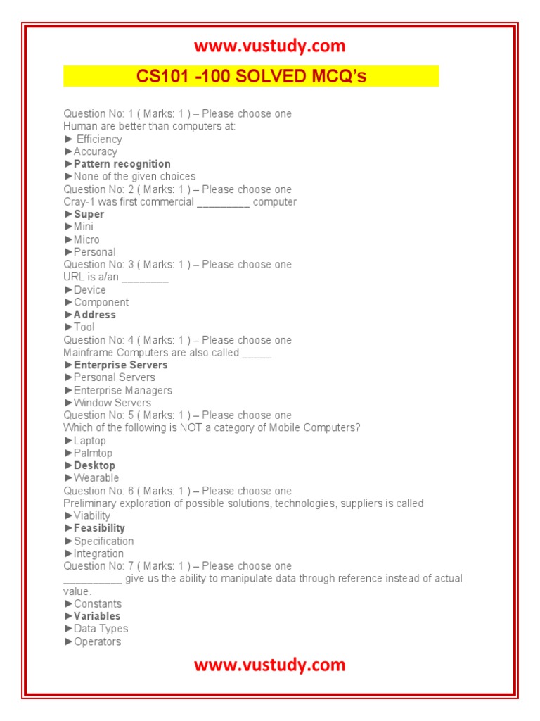 Cs101 100 Solved Midterm Mcqe28099s Pdf World Wide Web Internet And Web 