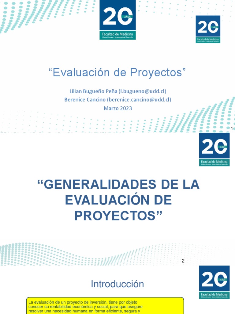 Clase 2 Evaluación De Proyectos Generalidades 10 03 2023 Vf Pdf