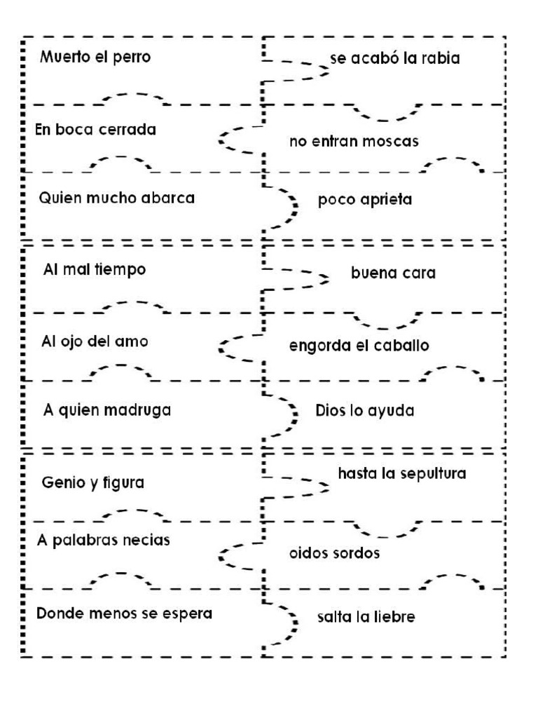 Actividades de Refranes para Niños | PDF