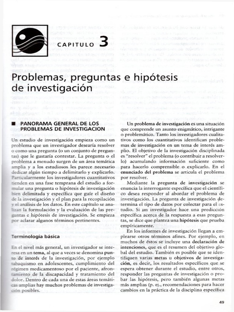 Polit, Hungler - Problemas Preguntas e Hipótesis de Investigación | PDF