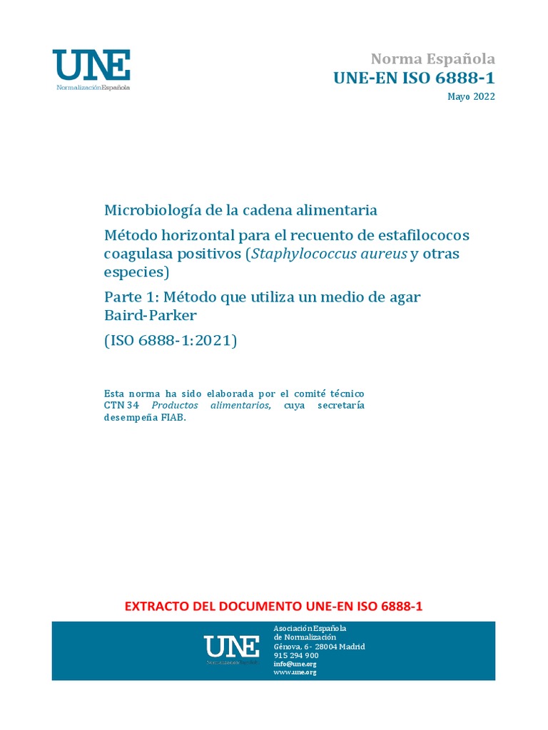 (Ex) Une-En Iso 6888-1 2022 | PDF