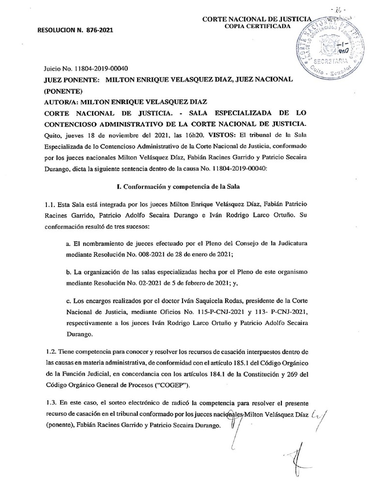 Villacís Rivas Vs CGE | PDF