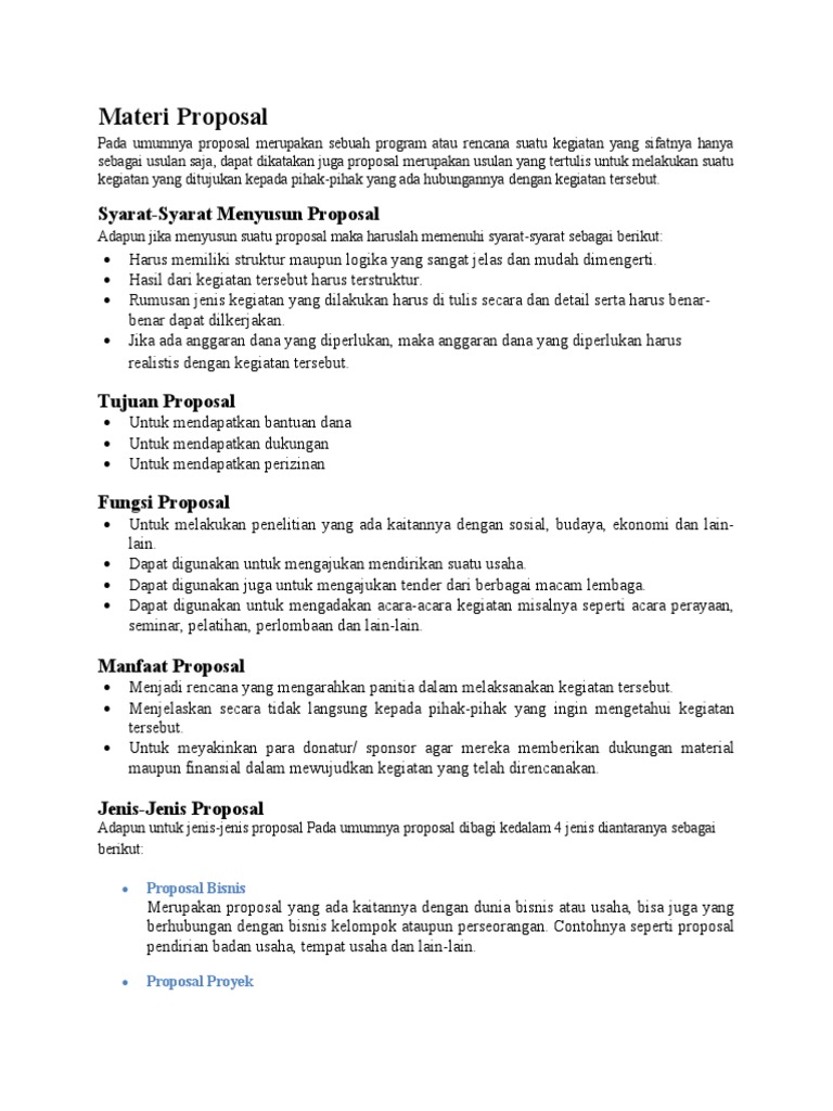 Materi Proposal | PDF | Seni