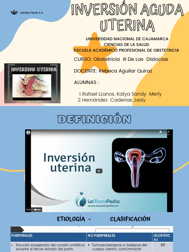 inversion aguda uterina | PDF | Periodo posparto | Vagina