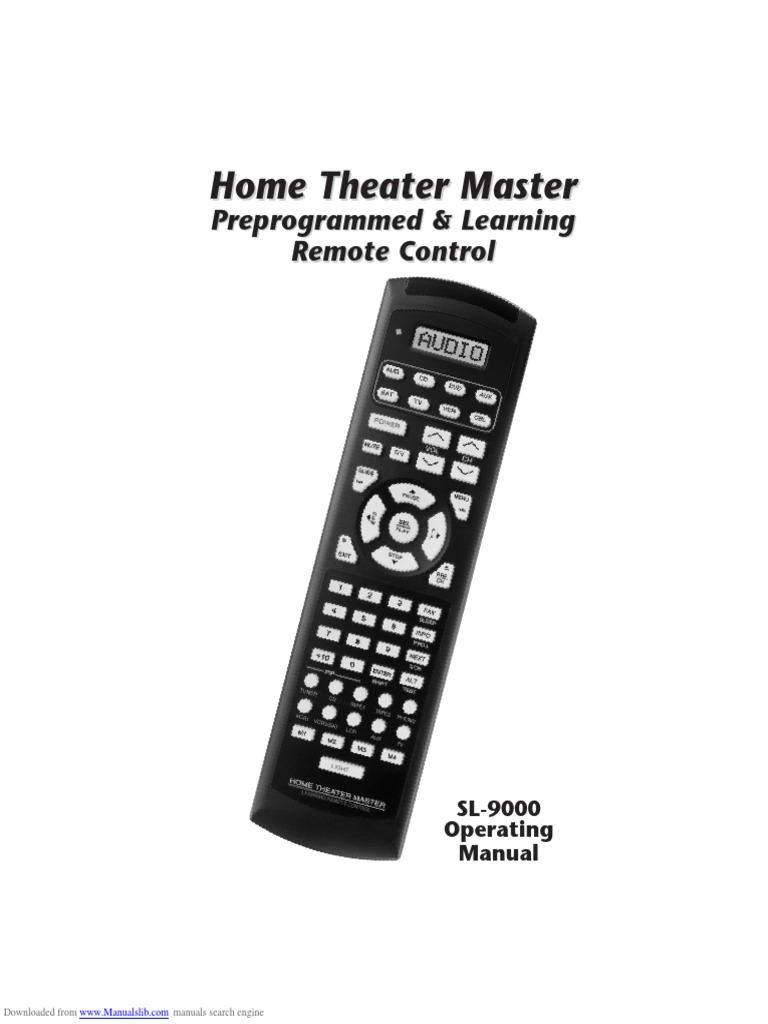 Remote Controller SL-9000 | PDF | Remote Control | Videocassette Recorder