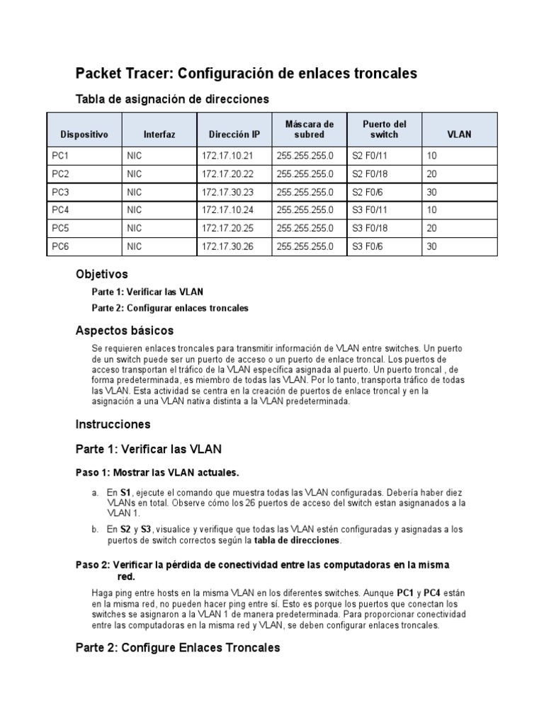 Practica 2.configuracion de Troncales | PDF