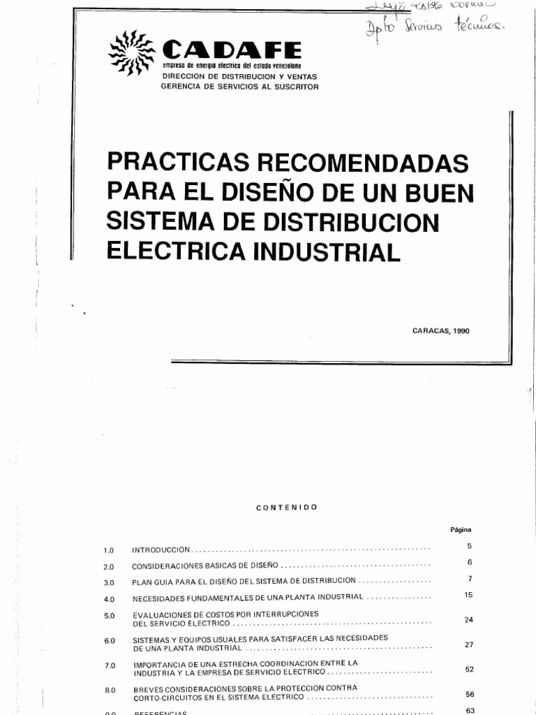 Sistema de Distribucion Industrial CADAFE | PDF