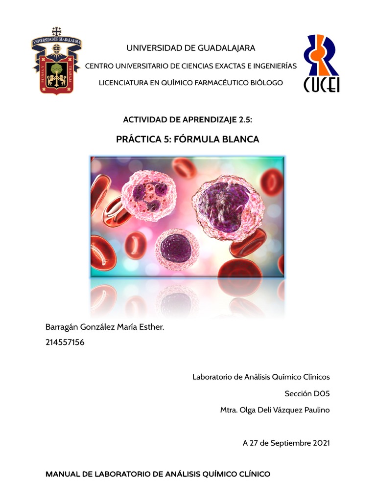 PRÁCTICA 5 LEUCITOS. QFB. María Esther Barragán González | PDF