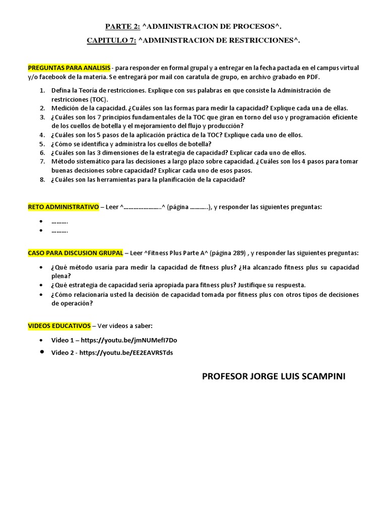 Teoria Guia Lectura - Cap.7 | PDF